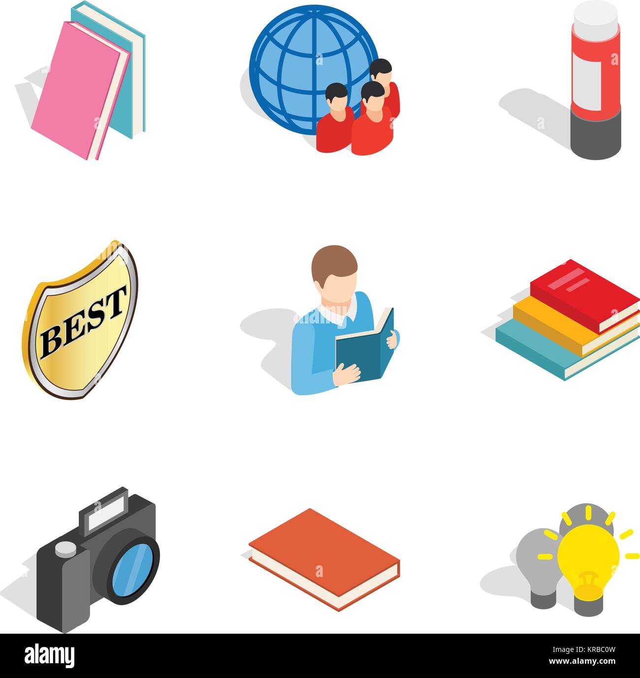 Book icons set, isometric style Stock Vector Image & Art - Alamy