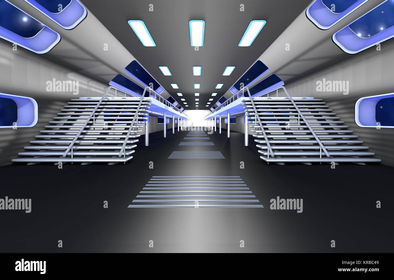 Space station Interior. 3D Architecture visualization Stock Photo - Alamy