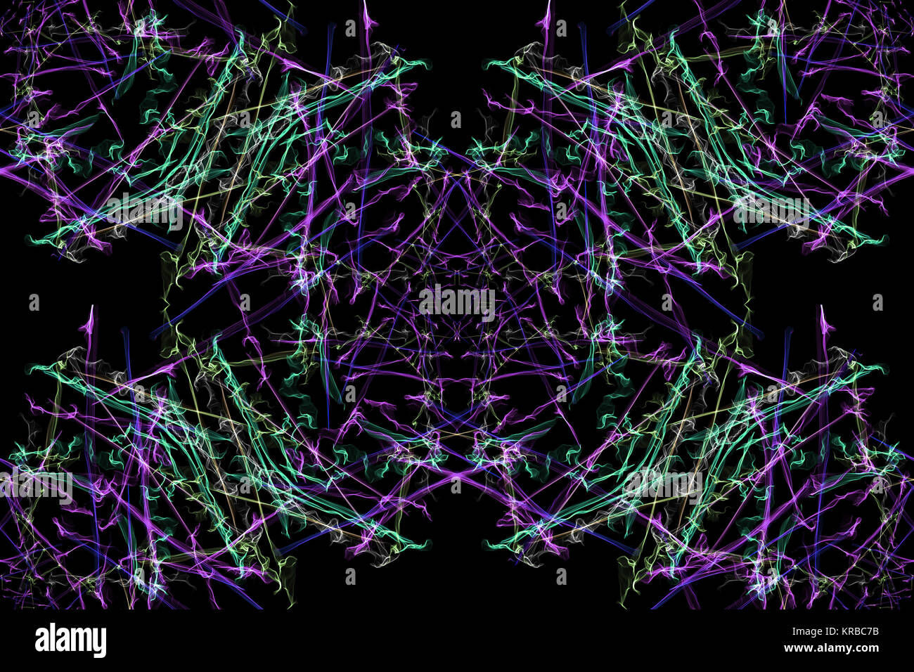 Neon color lines. Seamless pattern on black background. Silk symmetry ...