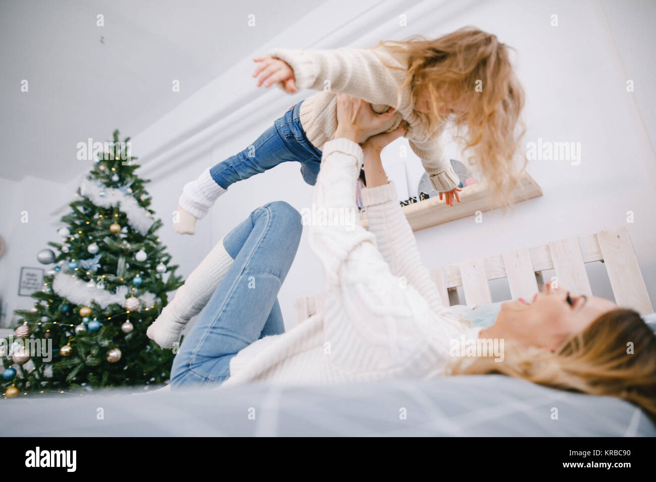 mother and daughter playing Stock Photo - Alamy