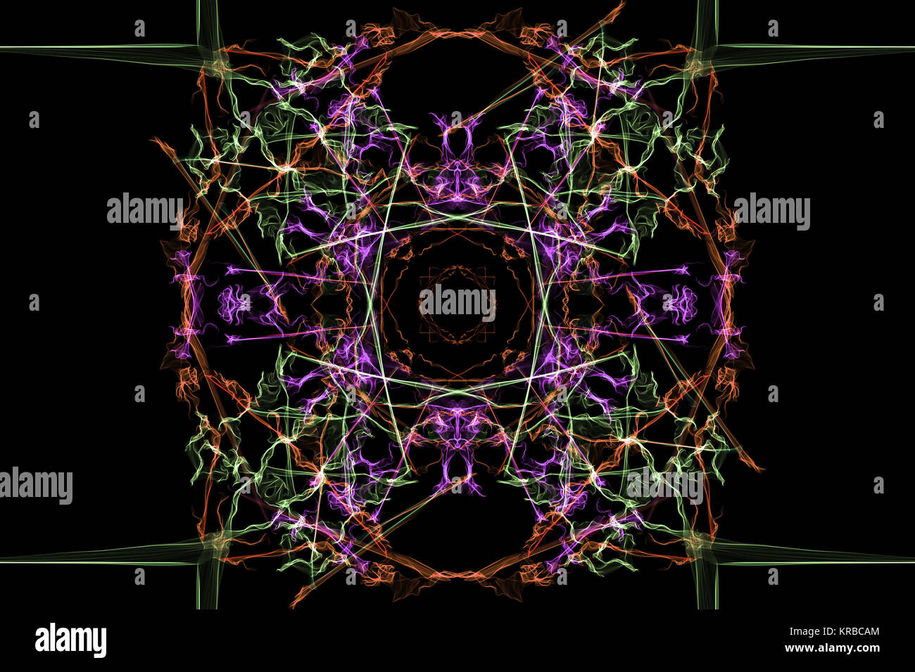 Colorful neon abstract symmetrical lights. Silk symmetry series Stock ...