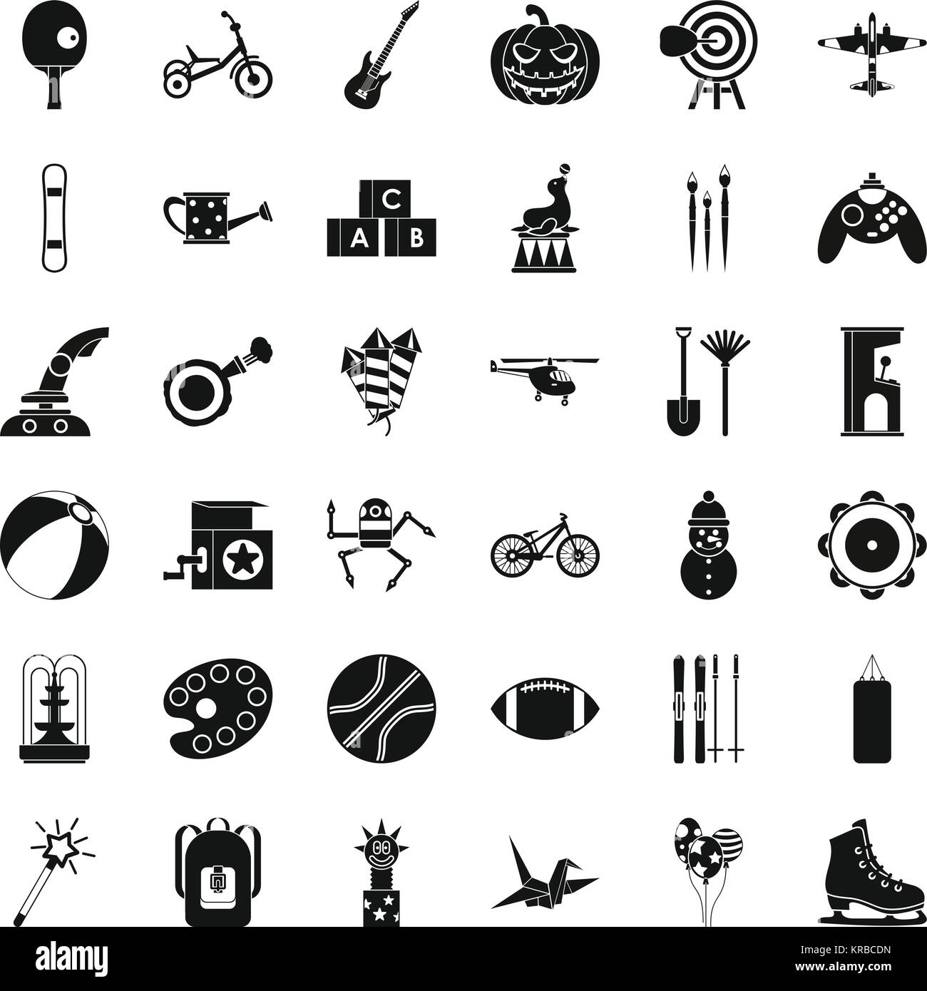 Kid game icons set, simple style Stock Vector Image & Art - Alamy
