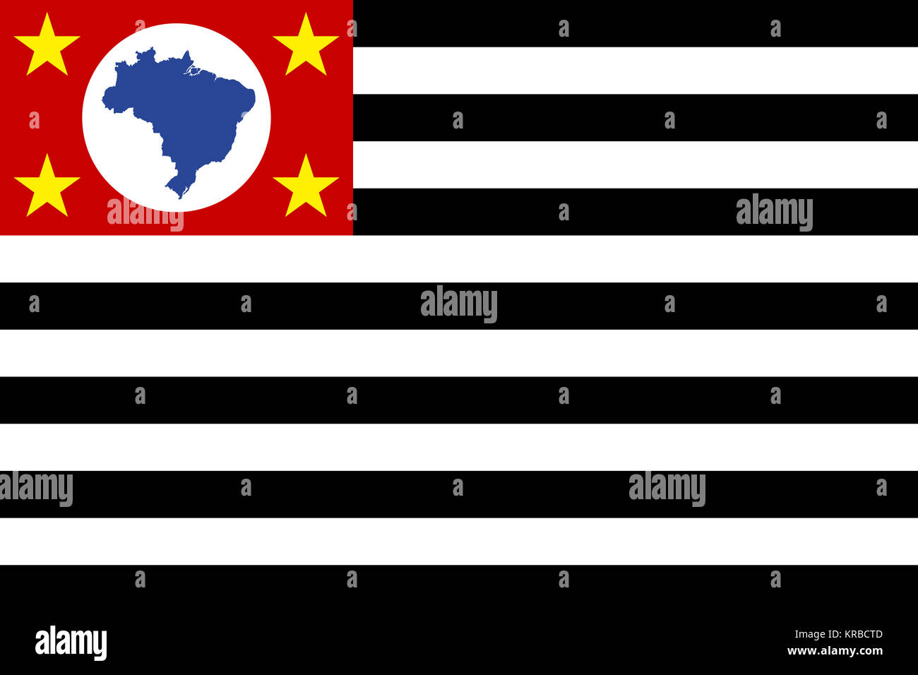 Flag of Sao Paulo Brazil state correct size, color Stock Photo - Alamy