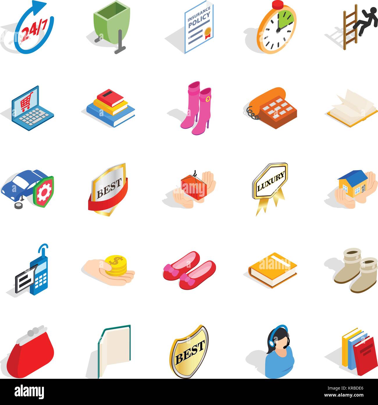 Commercial icons set, isometric style Stock Vector Image & Art - Alamy