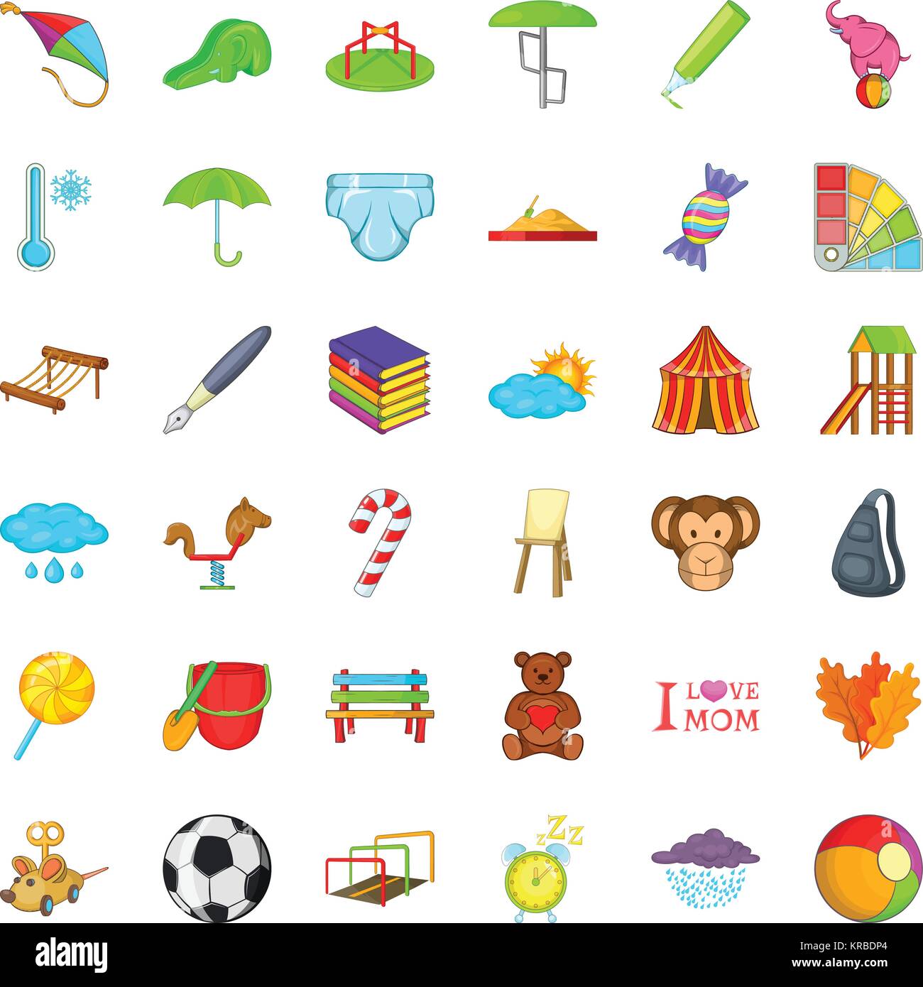 Kid activity icons set, cartoon style Stock Vector Image & Art - Alamy
