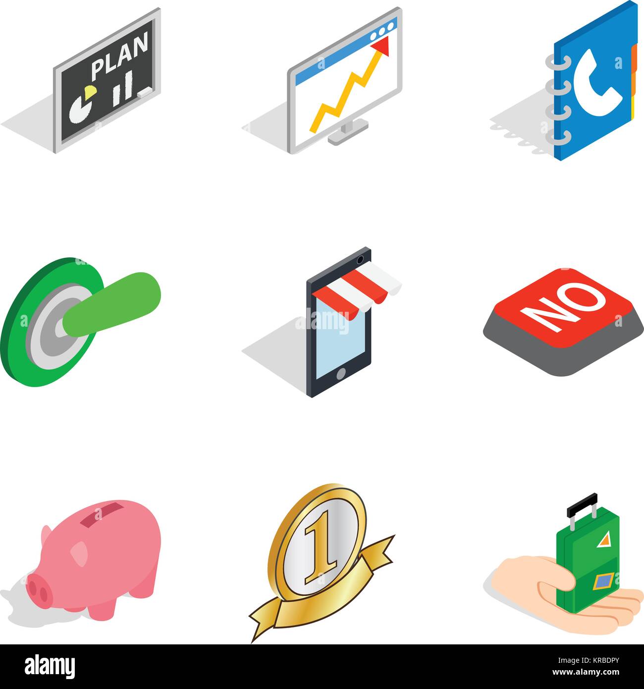 Accumulation of money icons set, isometric style Stock Vector Image ...