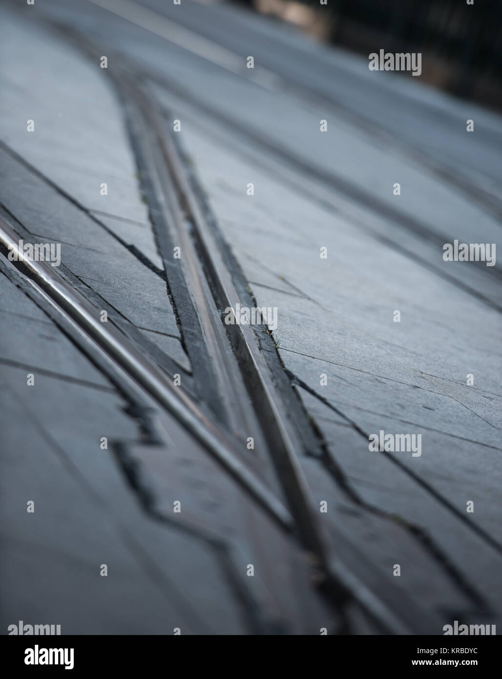 Tram tram railway railway tram cobble stone hi-res stock photography ...