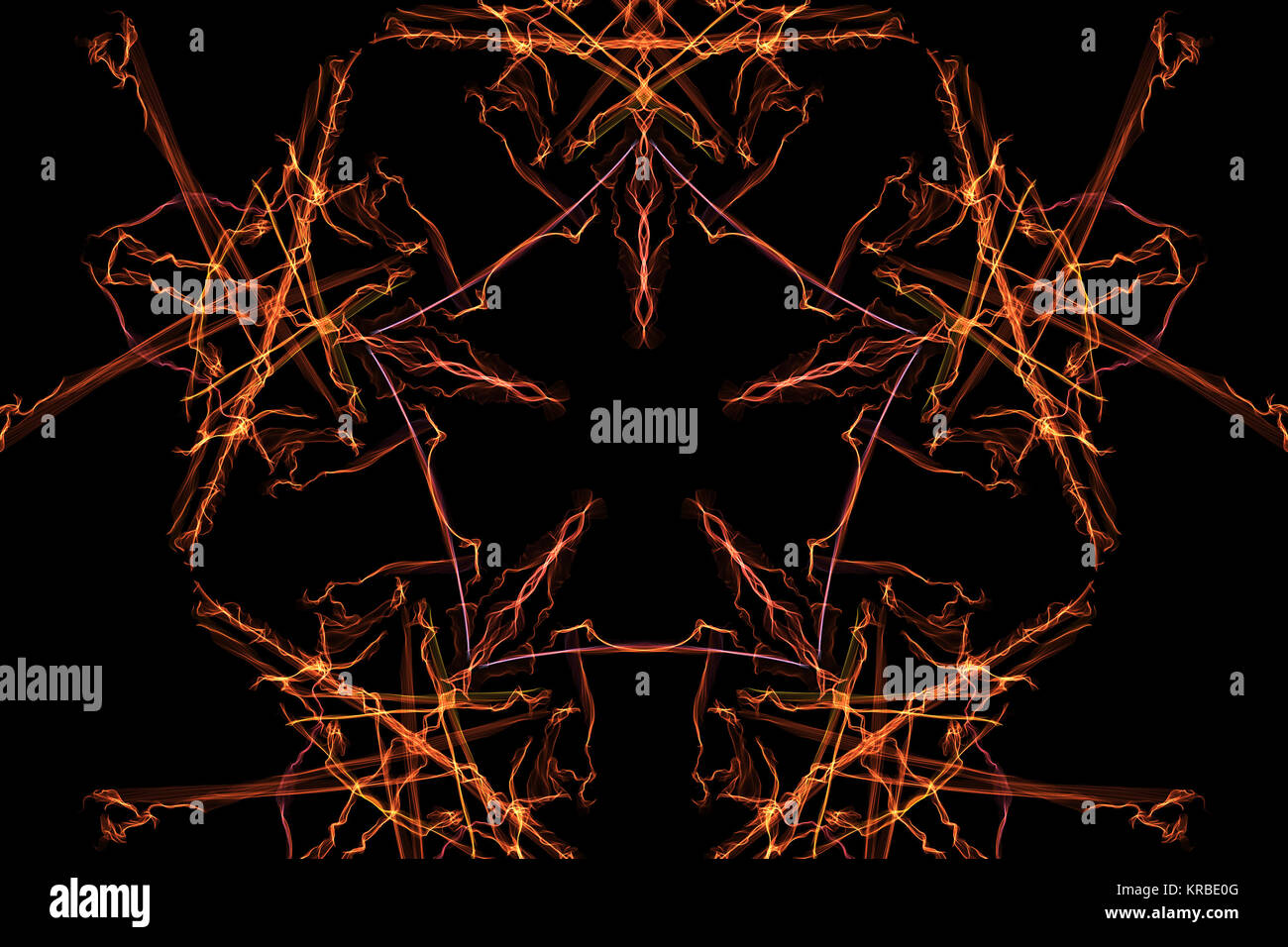 Colorful neon abstract symmetrical lights. Silk symmetry series Stock ...