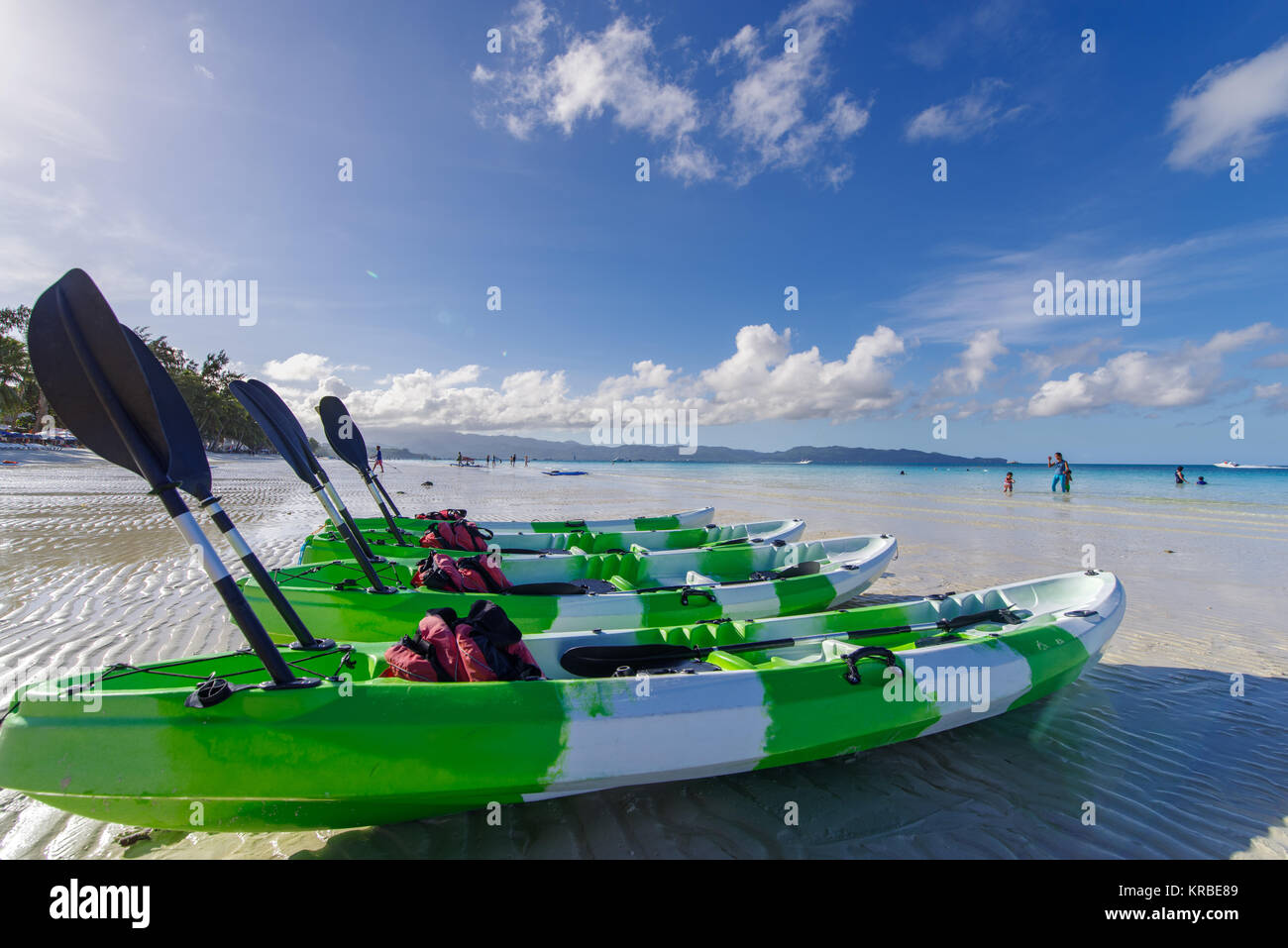 Nov 19,2017 Kayak on the white beach, Boracay, Philippines Stock Photo ...