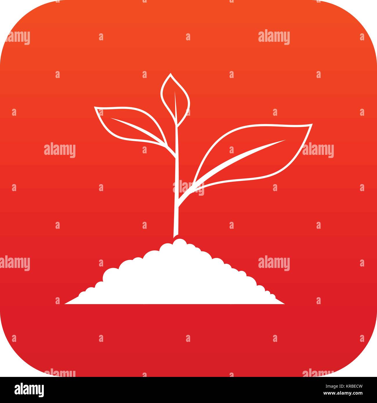 Growing plant icon digital red Stock Vector Image & Art - Alamy