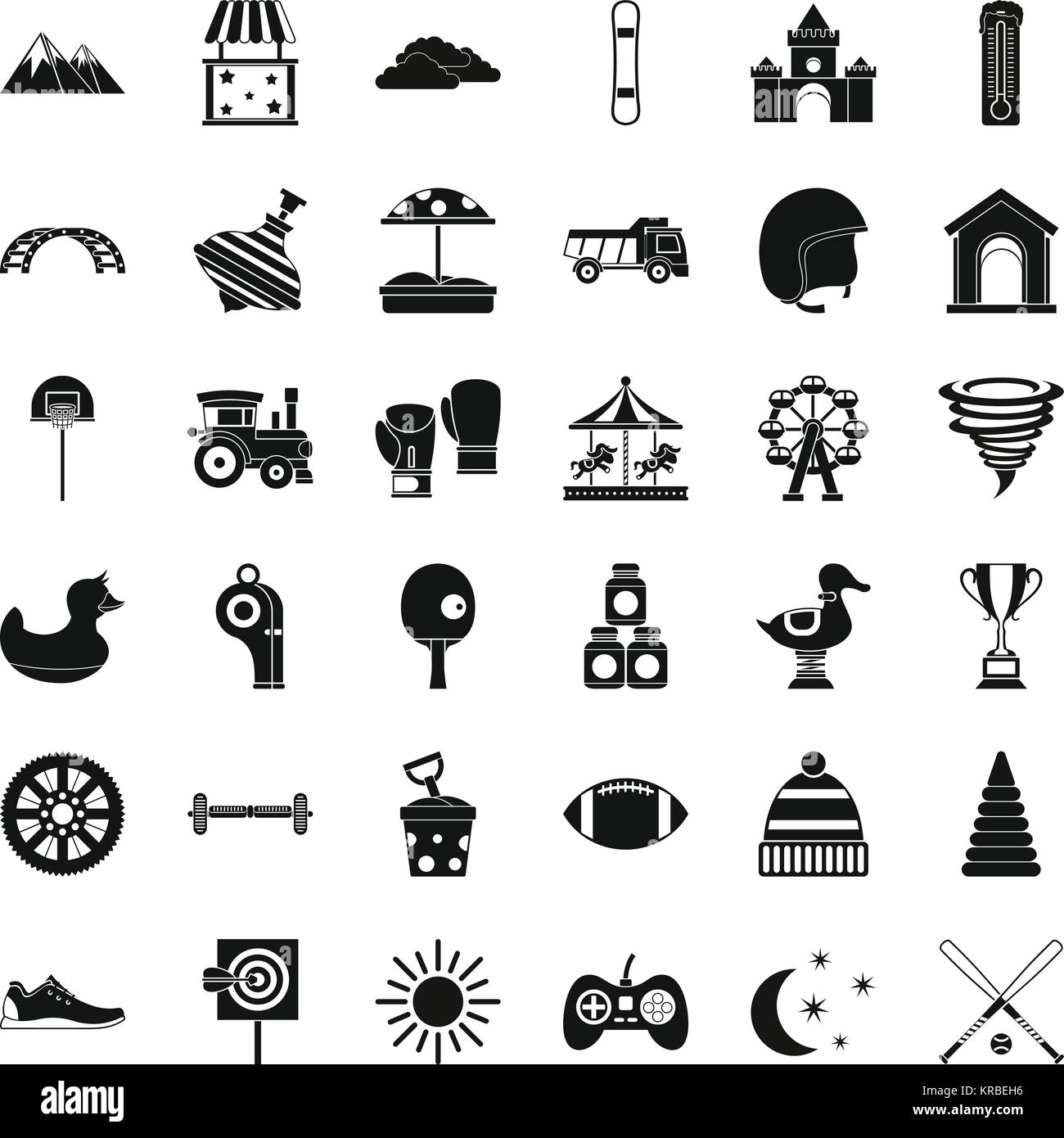 Children game icons set, simple style Stock Vector Image & Art - Alamy
