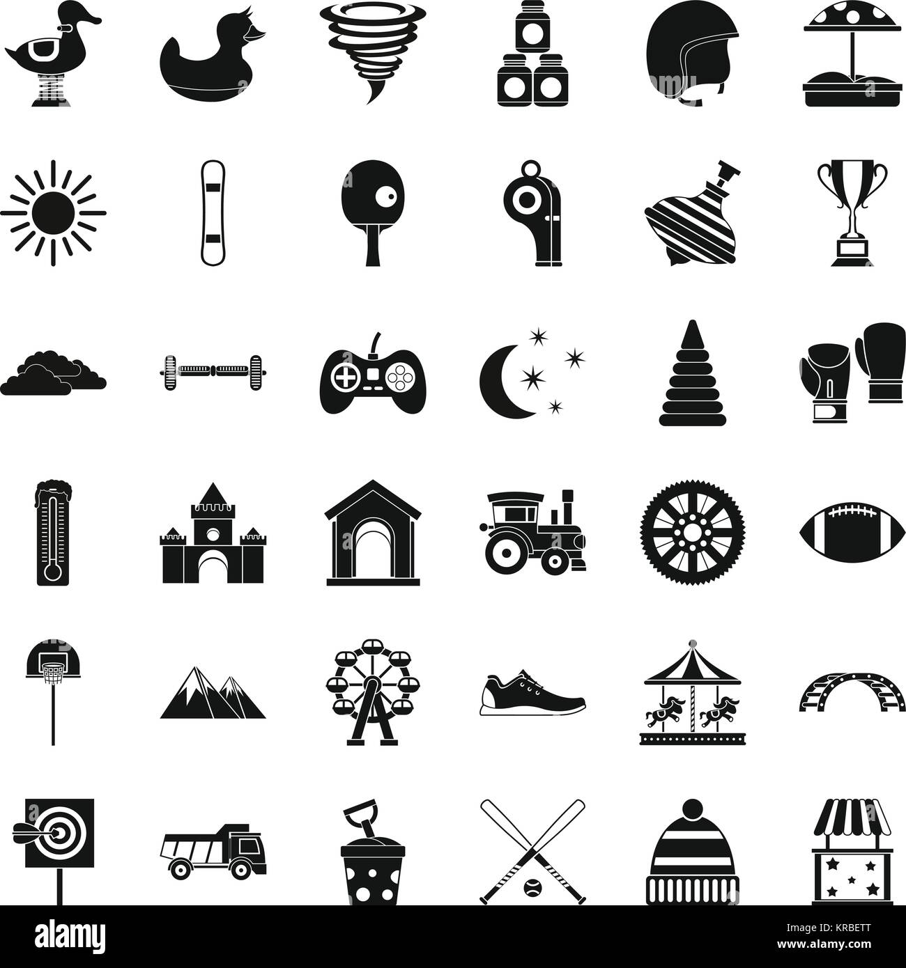 Preschool icons set, simple style Stock Vector Image & Art - Alamy