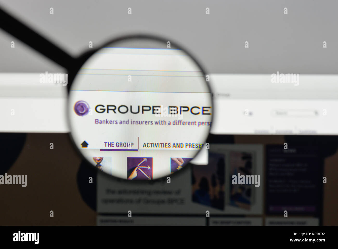Milan, Italy - August 10, 2017: Groupe BPCE logo on the website ...