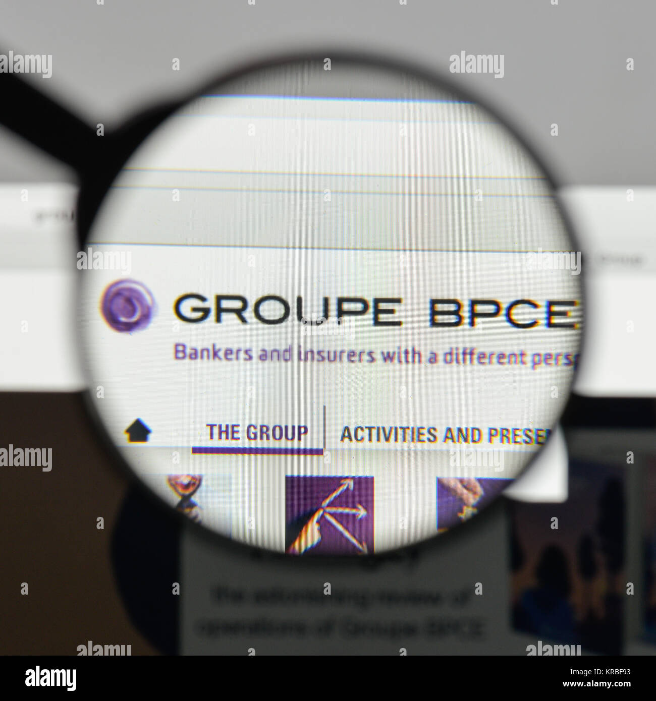 Milan, Italy - August 10, 2017: Groupe BPCE logo on the website ...