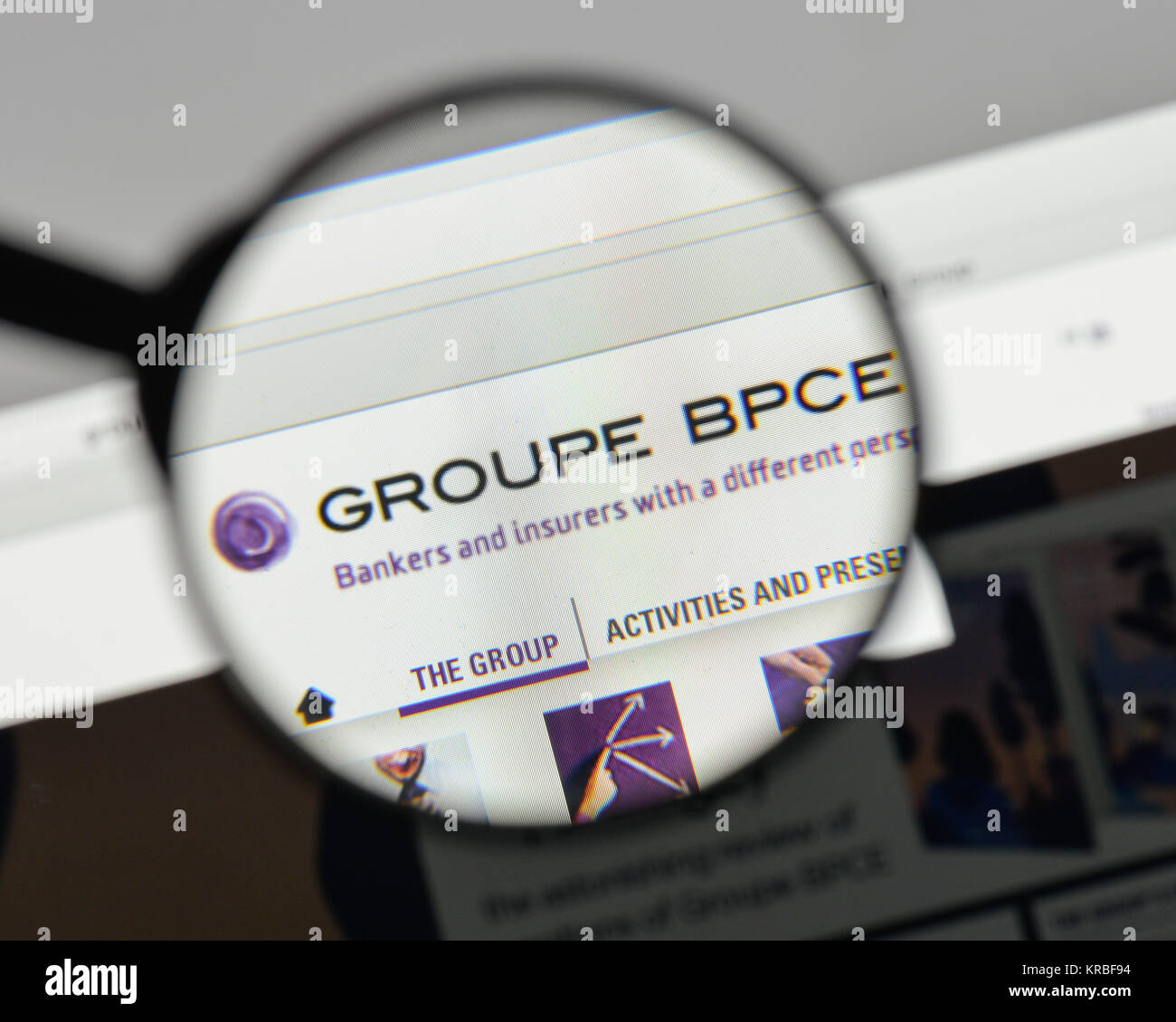 Milan, Italy - August 10, 2017: Groupe BPCE logo on the website ...