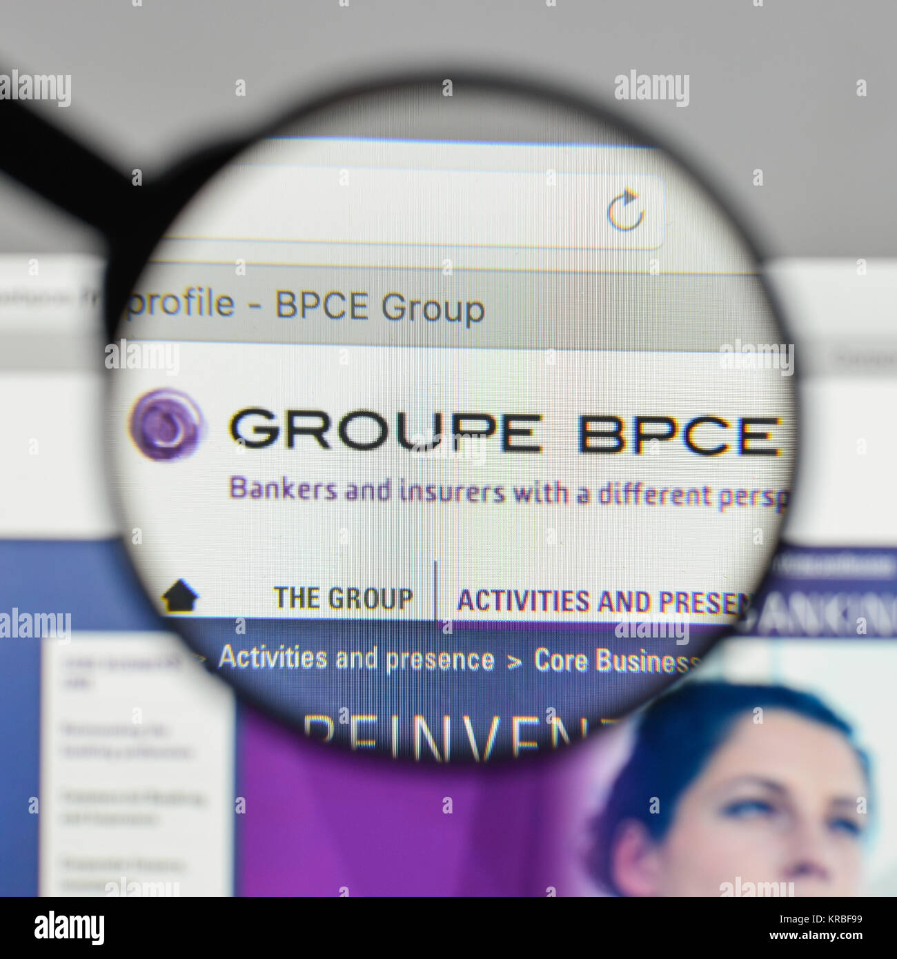 Milan, Italy - August 10, 2017: Groupe BPCE logo on the website ...