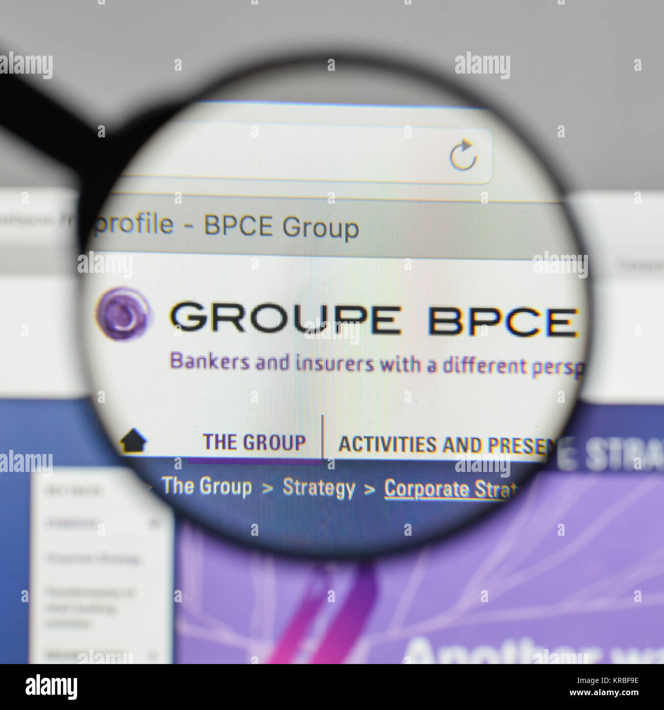Milan, Italy - August 10, 2017: Groupe BPCE logo on the website ...