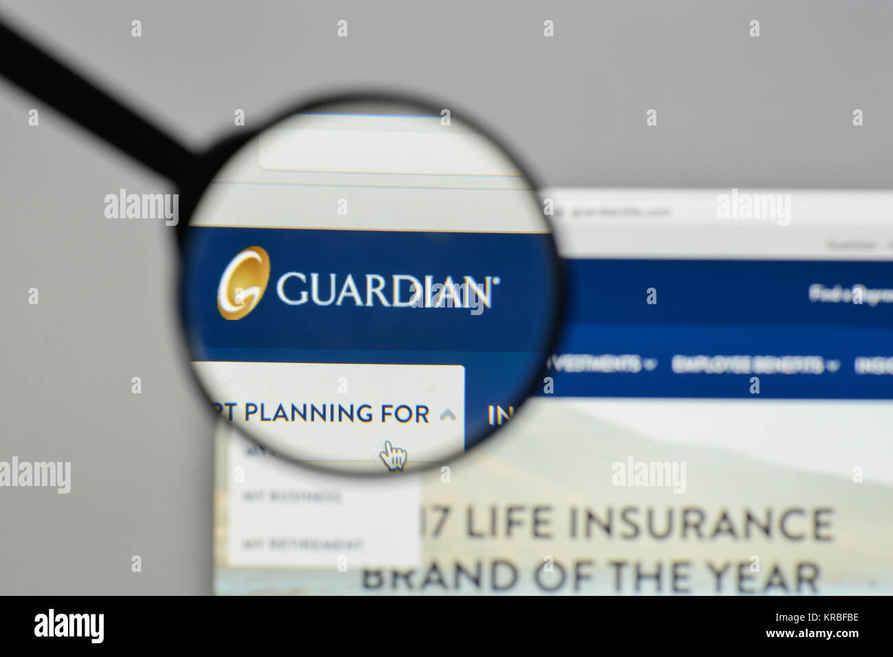 Milan, Italy - August 10, 2017: Guardian Life Ins. Co. of America logo ...