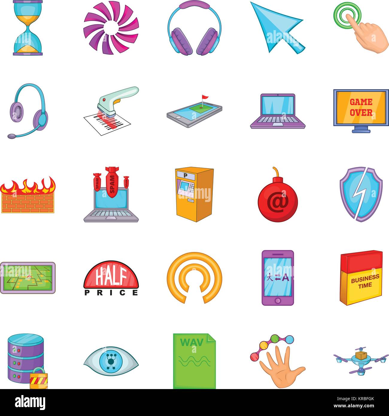 Computer literacy icons set, cartoon style Stock Vector Image & Art - Alamy