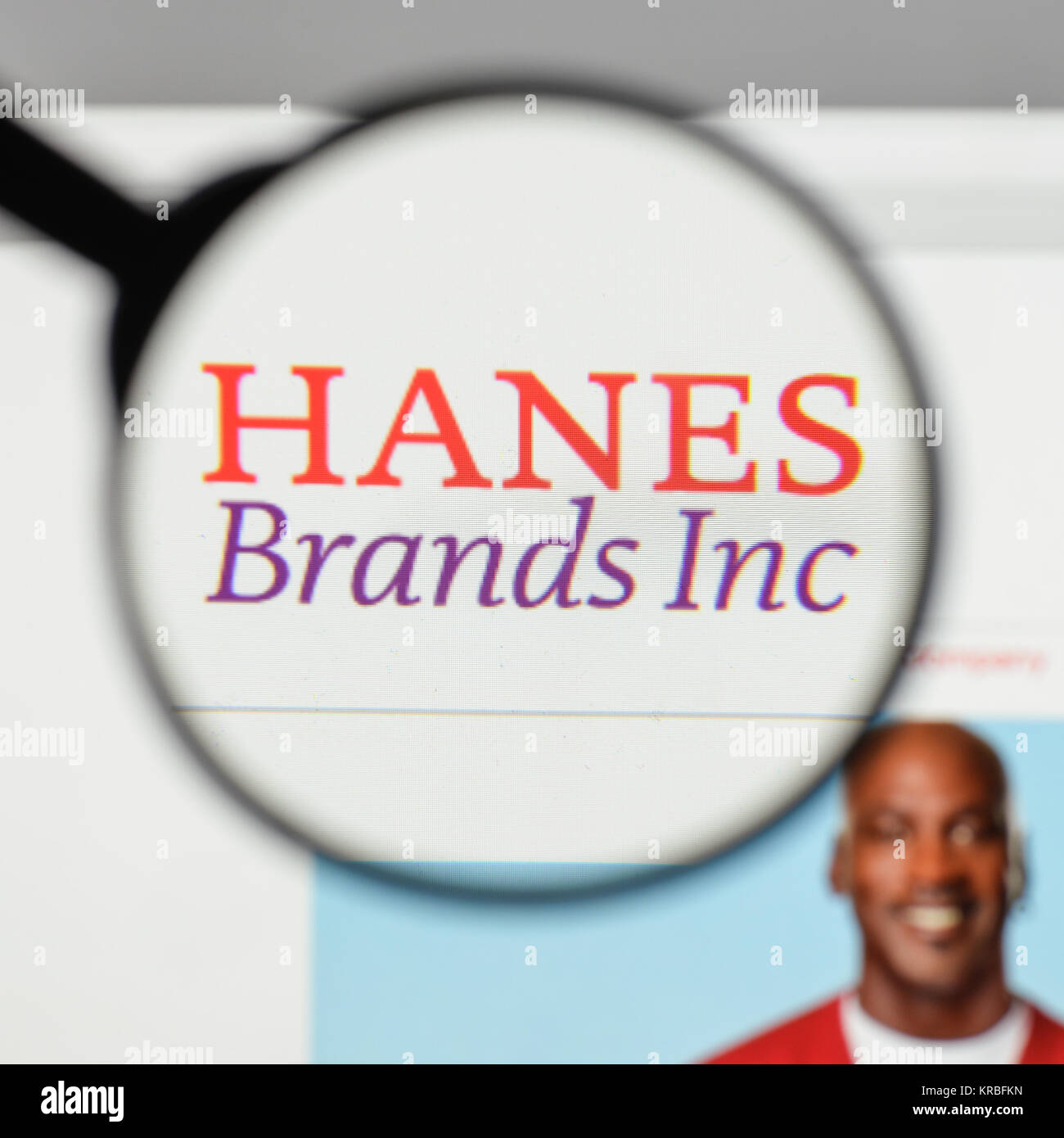 Milan, Italy - August 10, 2017: Hanesbrands logo on the website ...