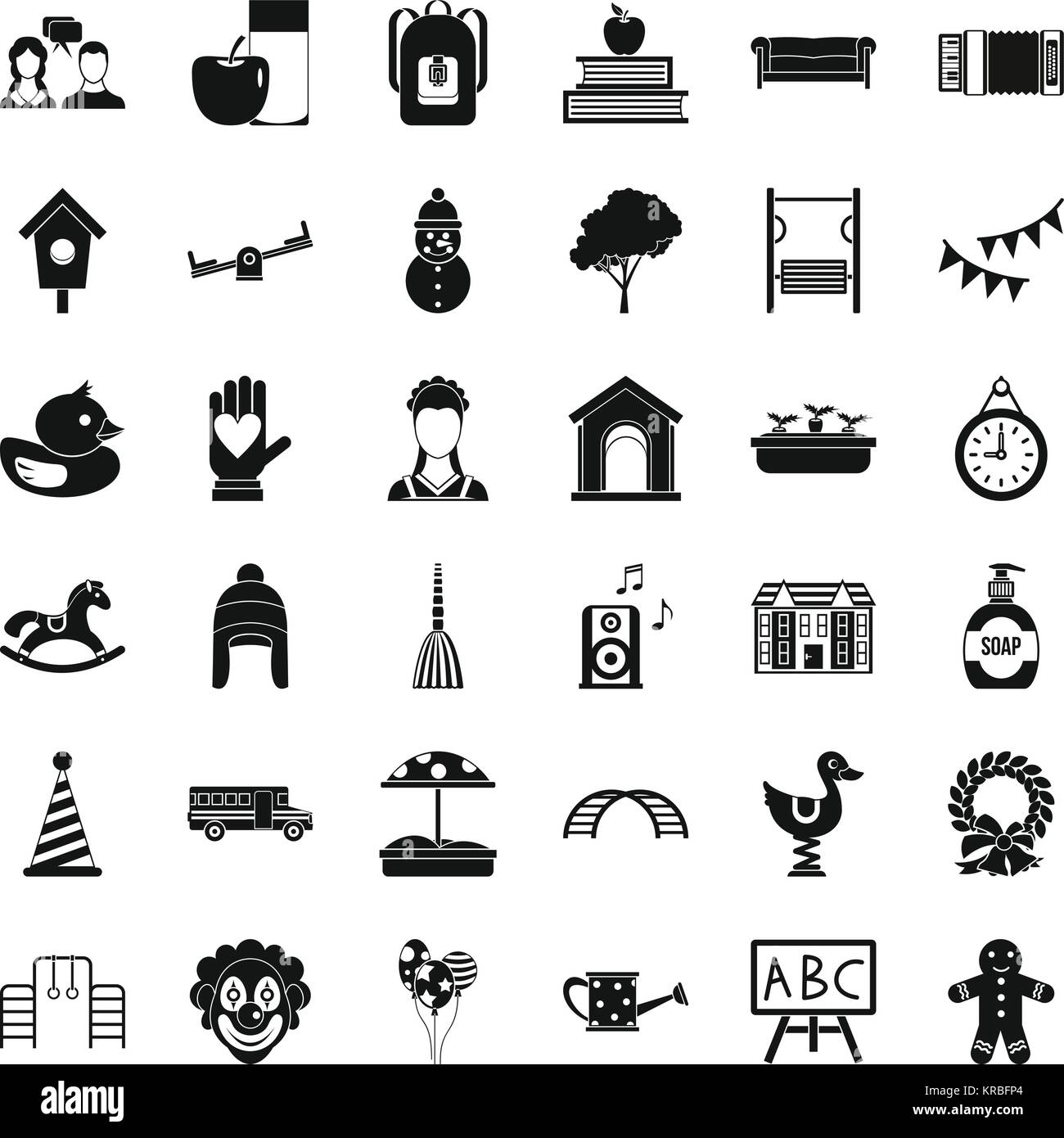 Childhood icons set, simple style Stock Vector Image & Art - Alamy