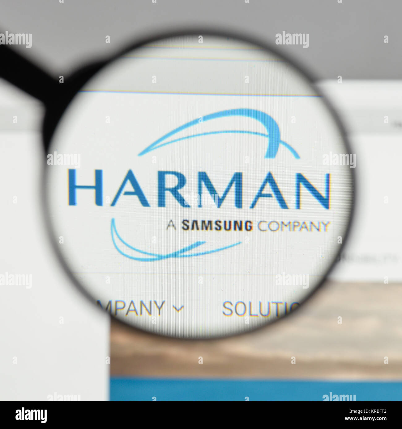 Milan, Italy - August 10, 2017: Harman International Industries logo on ...