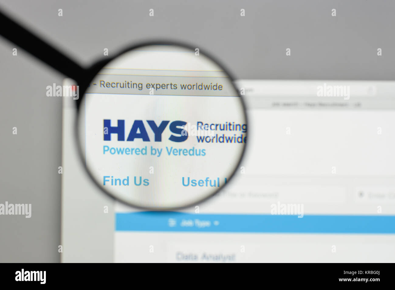 Milan, Italy - August 10, 2017: HAYS logo on the website homepage Stock ...