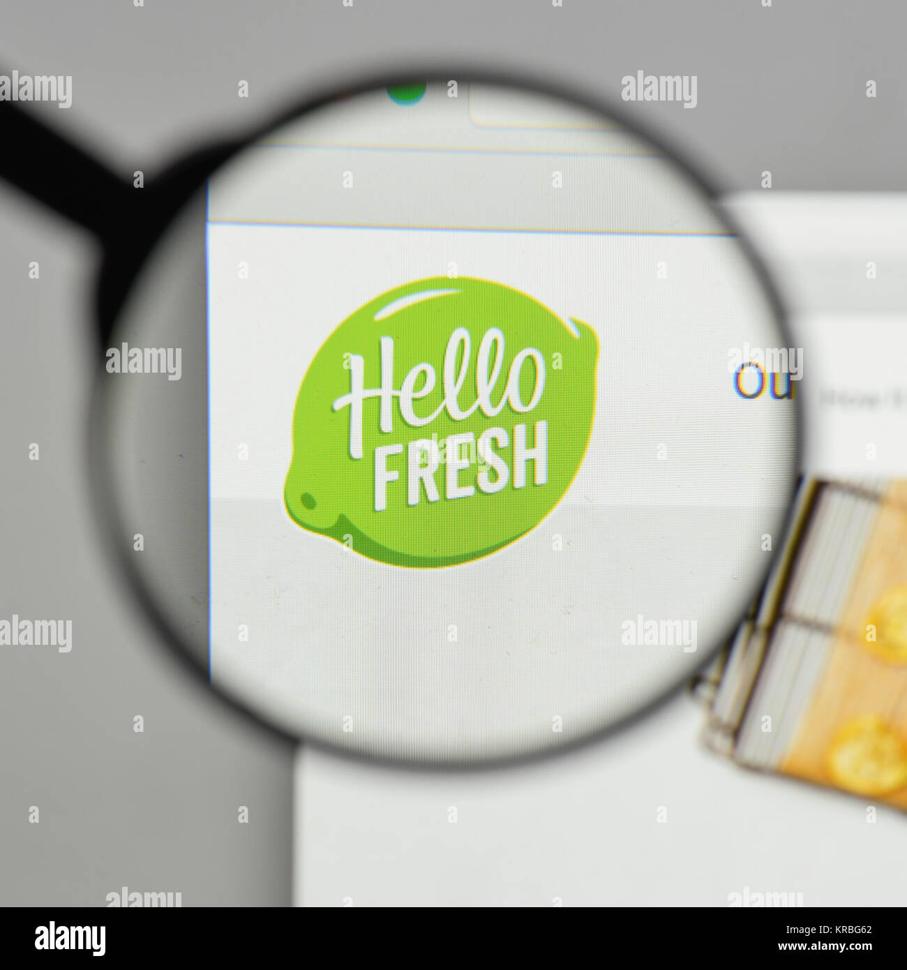 Milan, Italy - August 10, 2017: Hello Fresh logo on the website ...