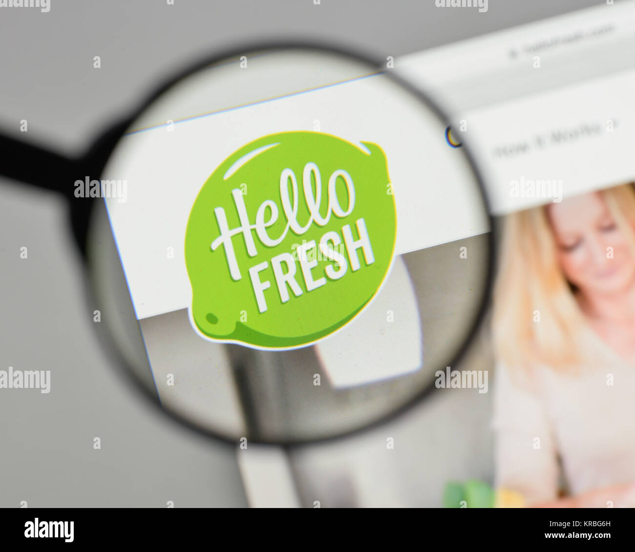 Milan, Italy - August 10, 2017: Hello Fresh logo on the website ...
