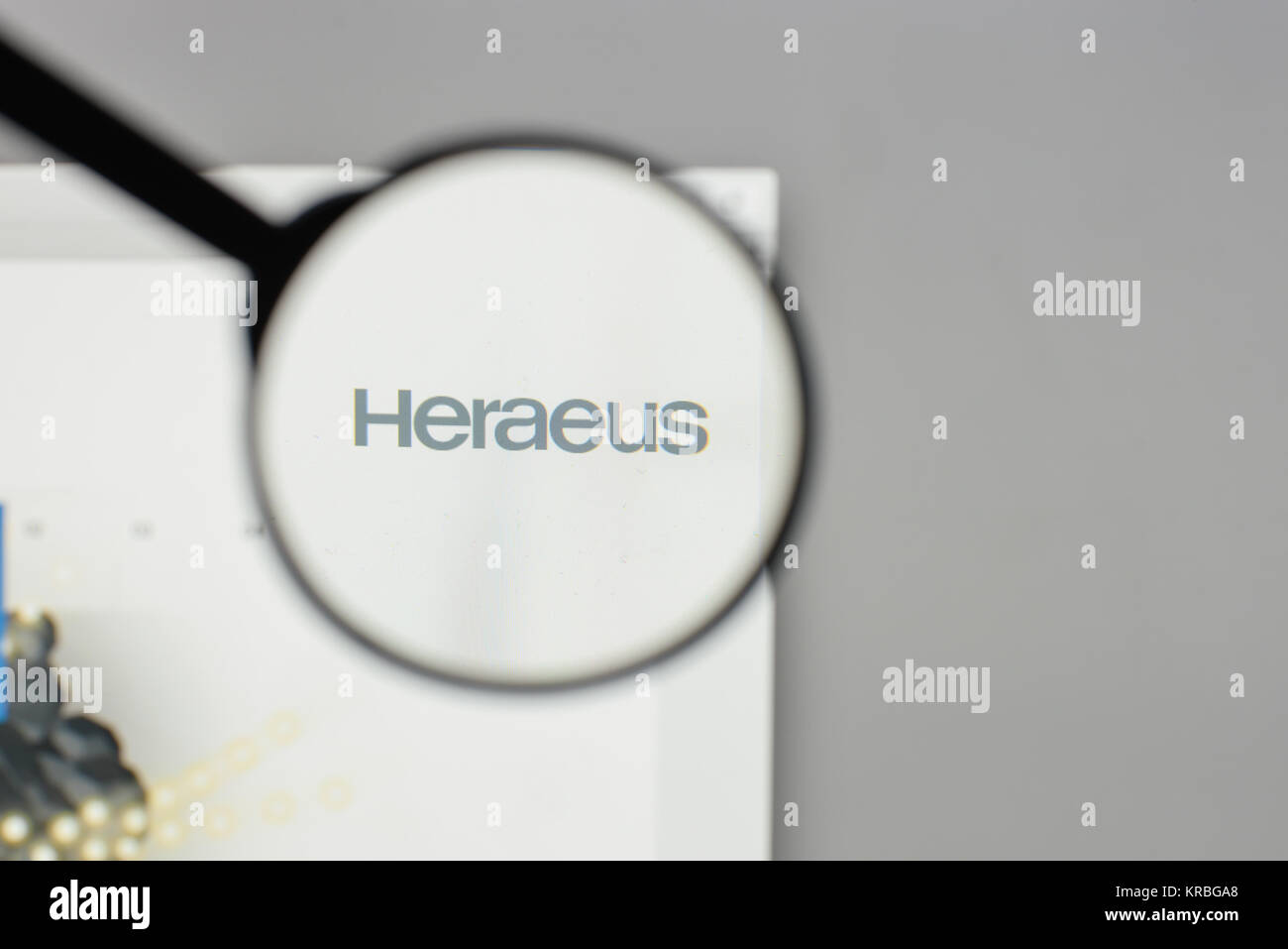 Milan, Italy - August 10, 2017: Heraeus Holding logo on the website ...