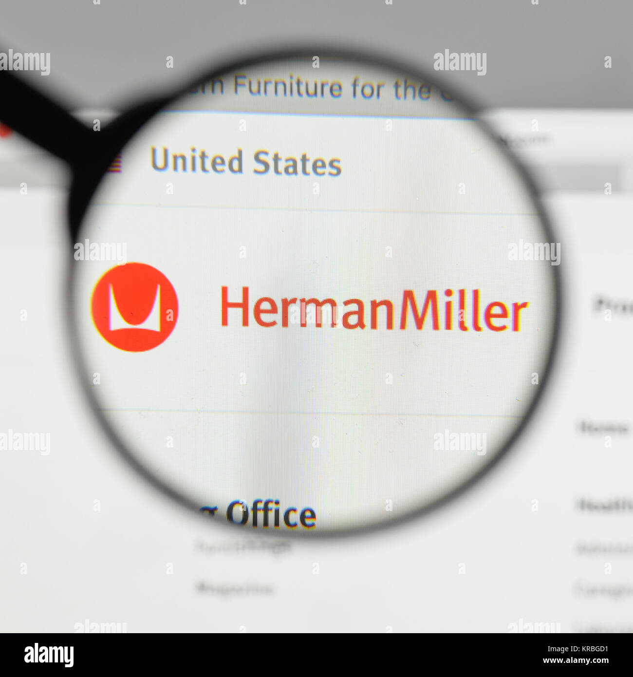 Milan, Italy - August 10, 2017: Herman Miller logo on the website ...