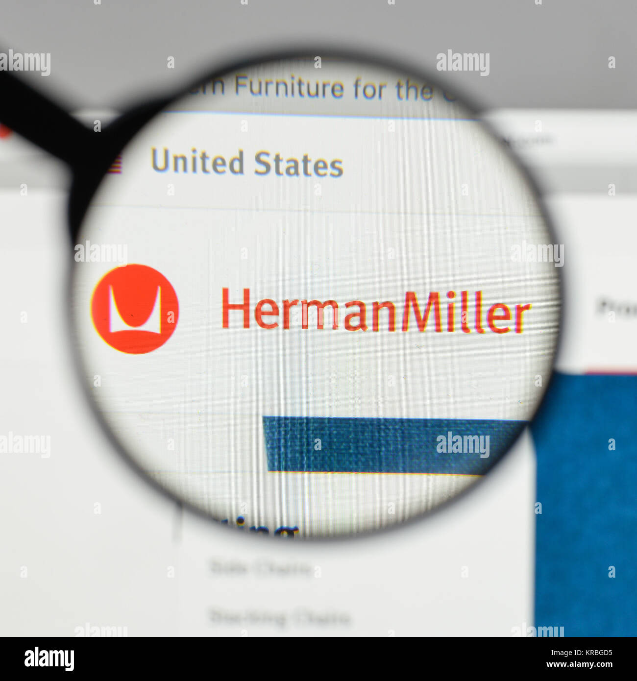 Milan, Italy - August 10, 2017: Herman Miller logo on the website ...