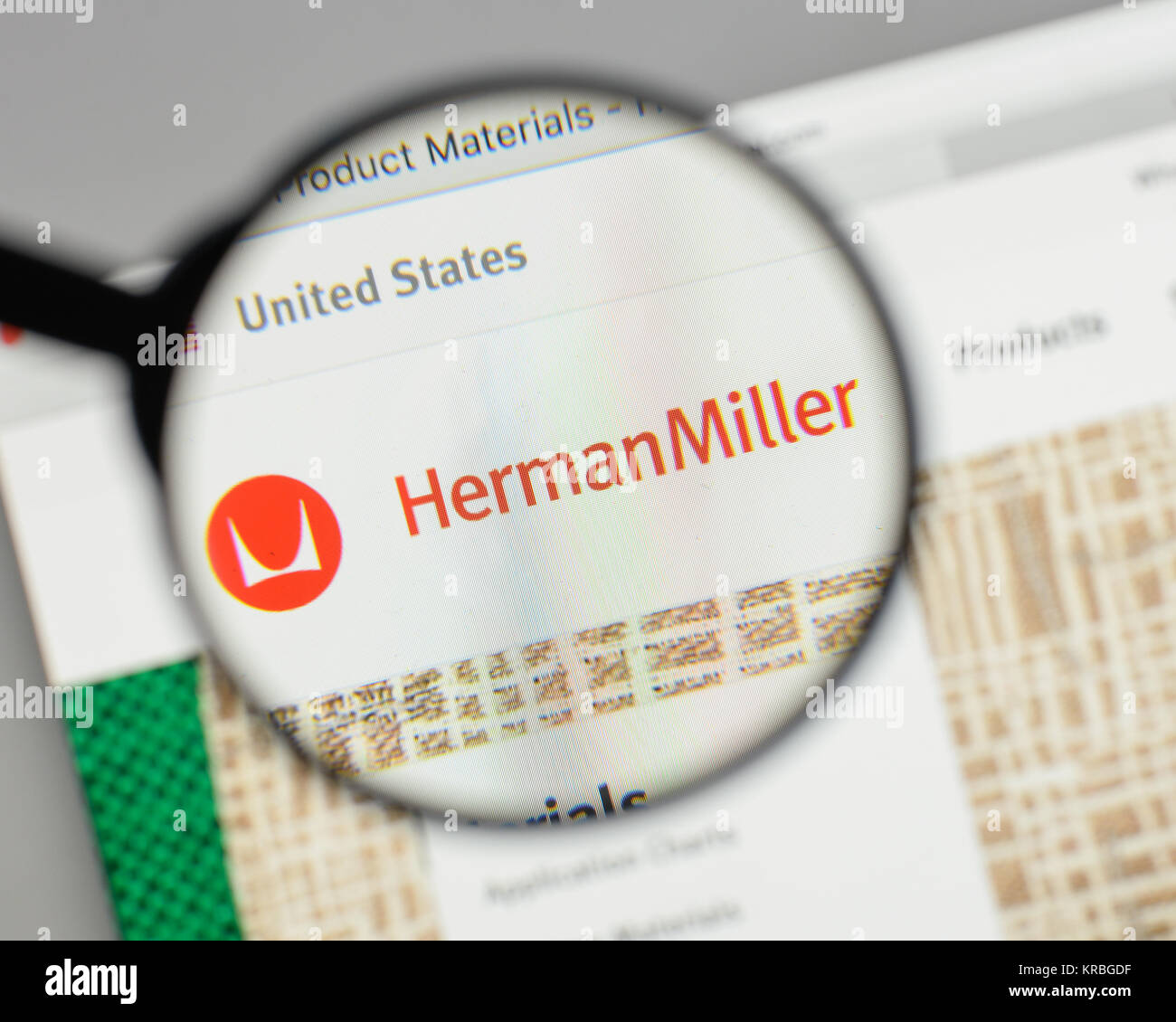 Milan, Italy - August 10, 2017: Herman Miller logo on the website ...