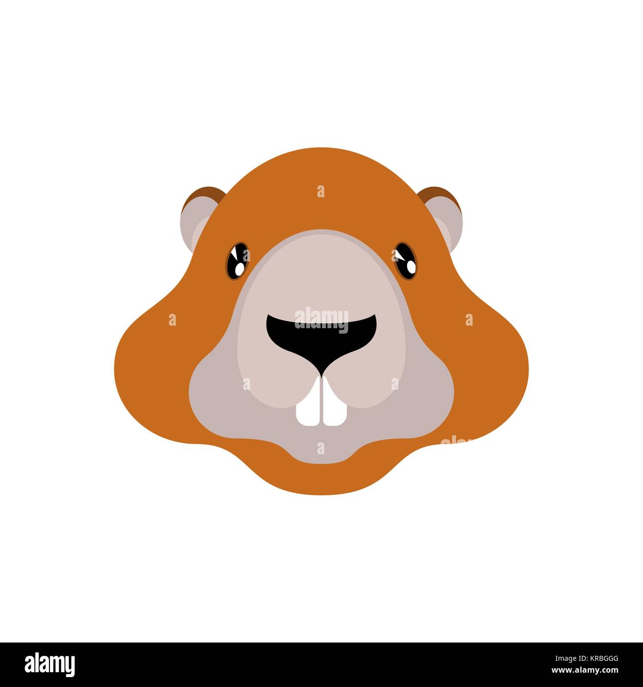 Marmot portrait isolated. Wild Rodent head. Illustration for Groundhog ...