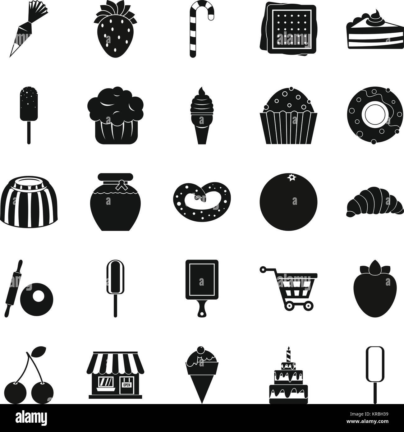 Sweet flavour icons set, simple style Stock Vector Image & Art - Alamy