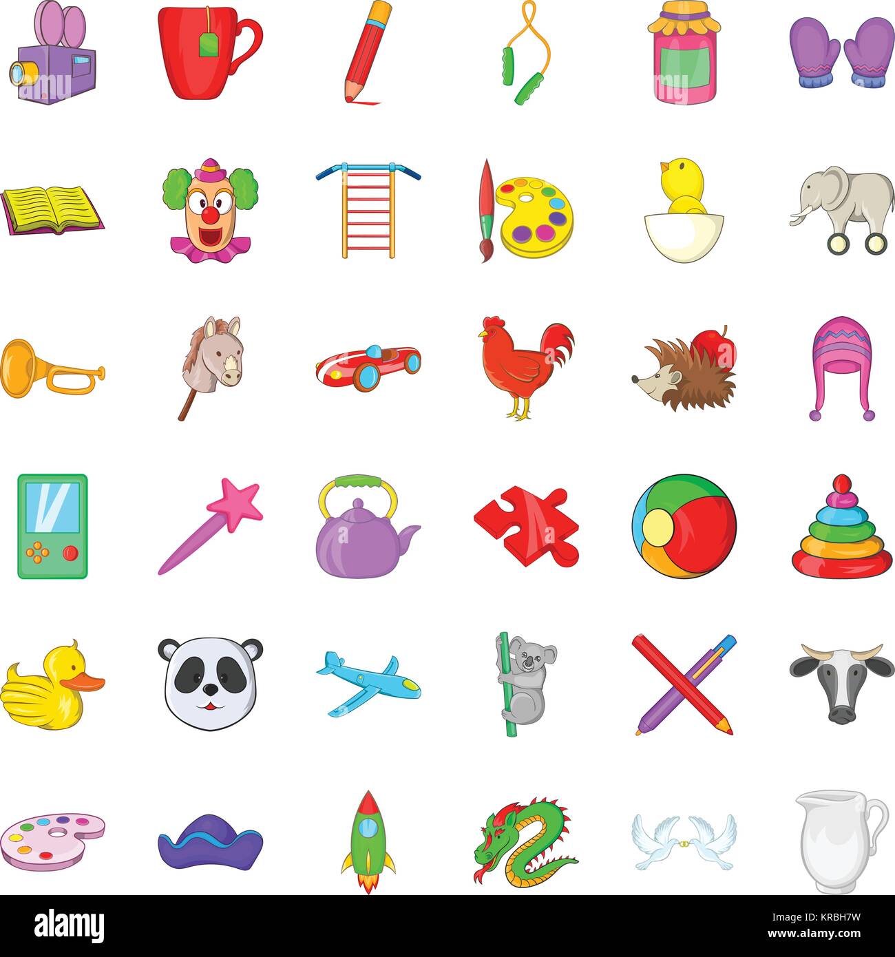 Kindergarten icons set, cartoon style Stock Vector Image & Art - Alamy
