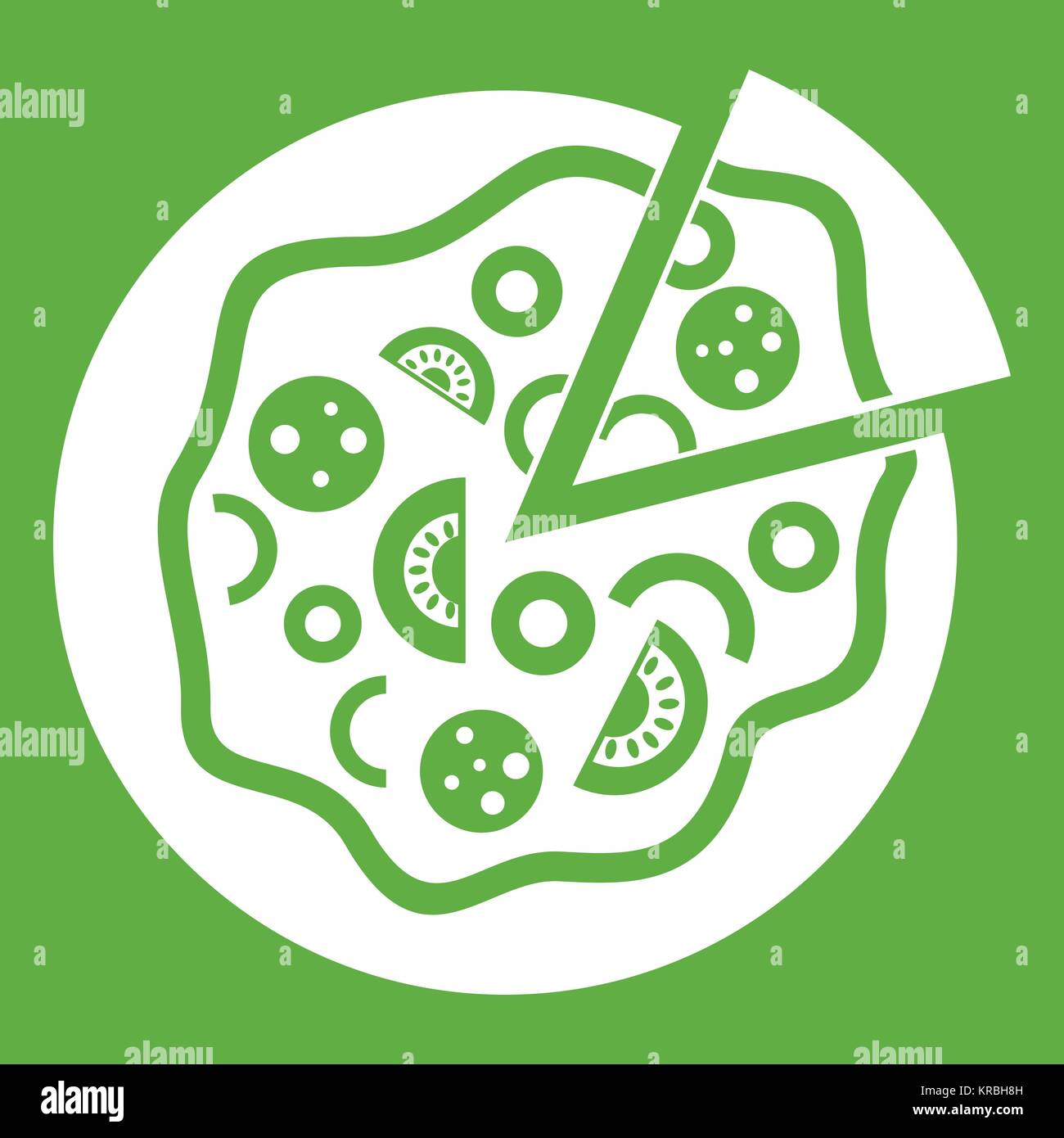 Pizza food icon green Stock Vector Image & Art - Alamy