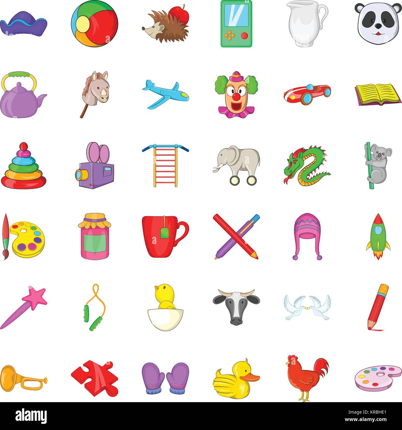 Preschool icons set, cartoon style Stock Vector Image & Art - Alamy