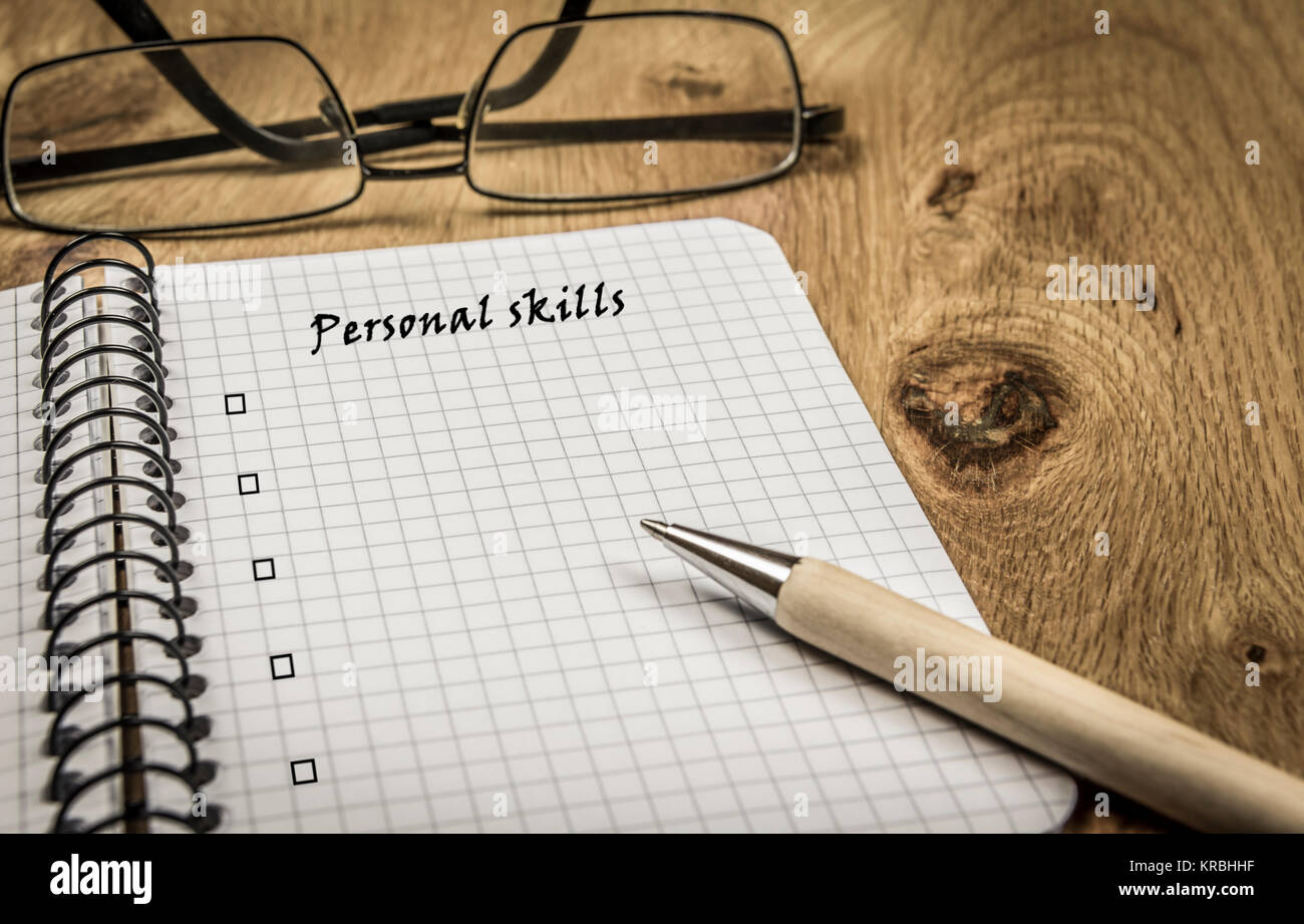 Personal skills list Stock Photo - Alamy