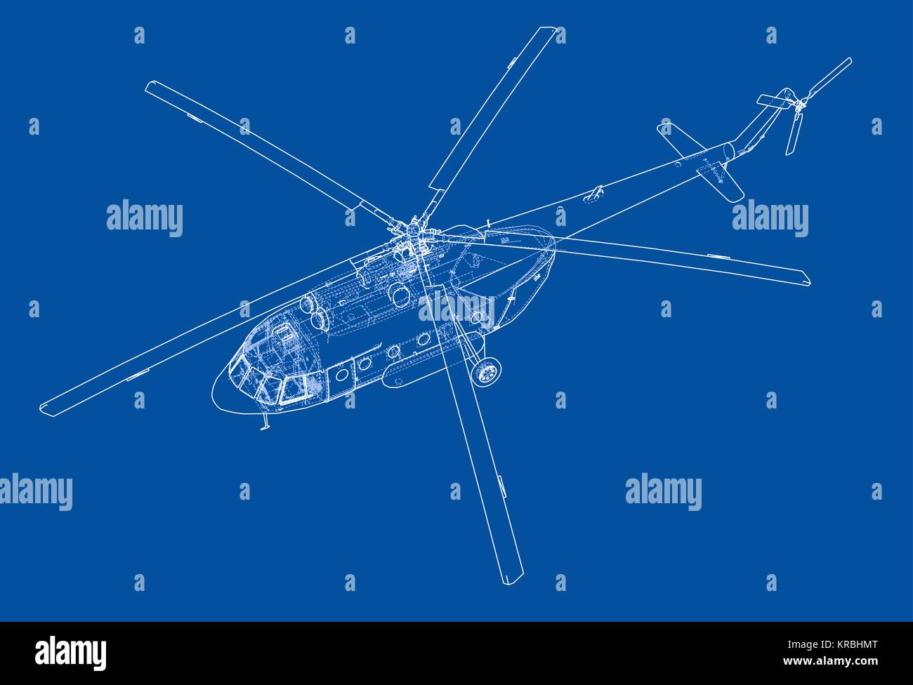 Engineering drawing of helicopter Stock Vector Image & Art - Alamy