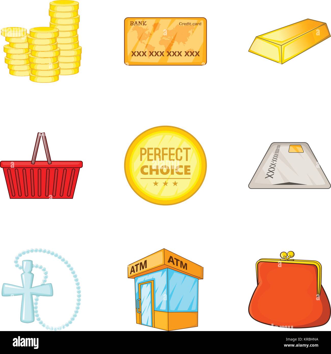 Coin icons set, cartoon style Stock Vector Image & Art - Alamy