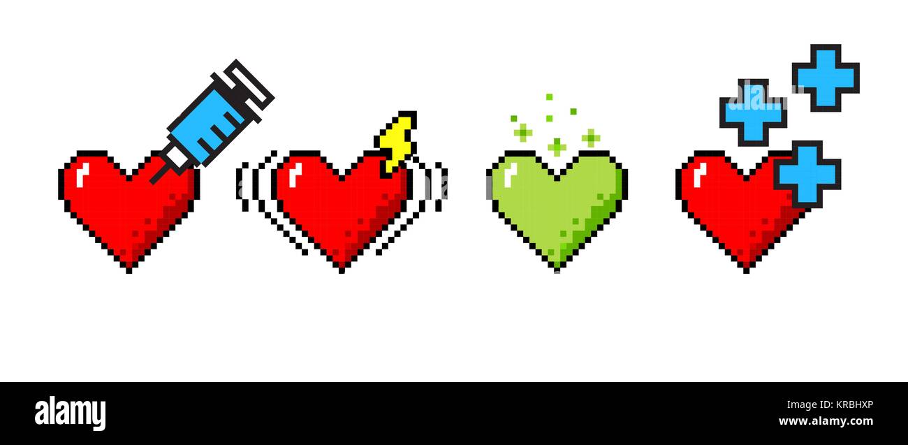 Vector set of 4 hearts Stock Vector Image & Art - Alamy