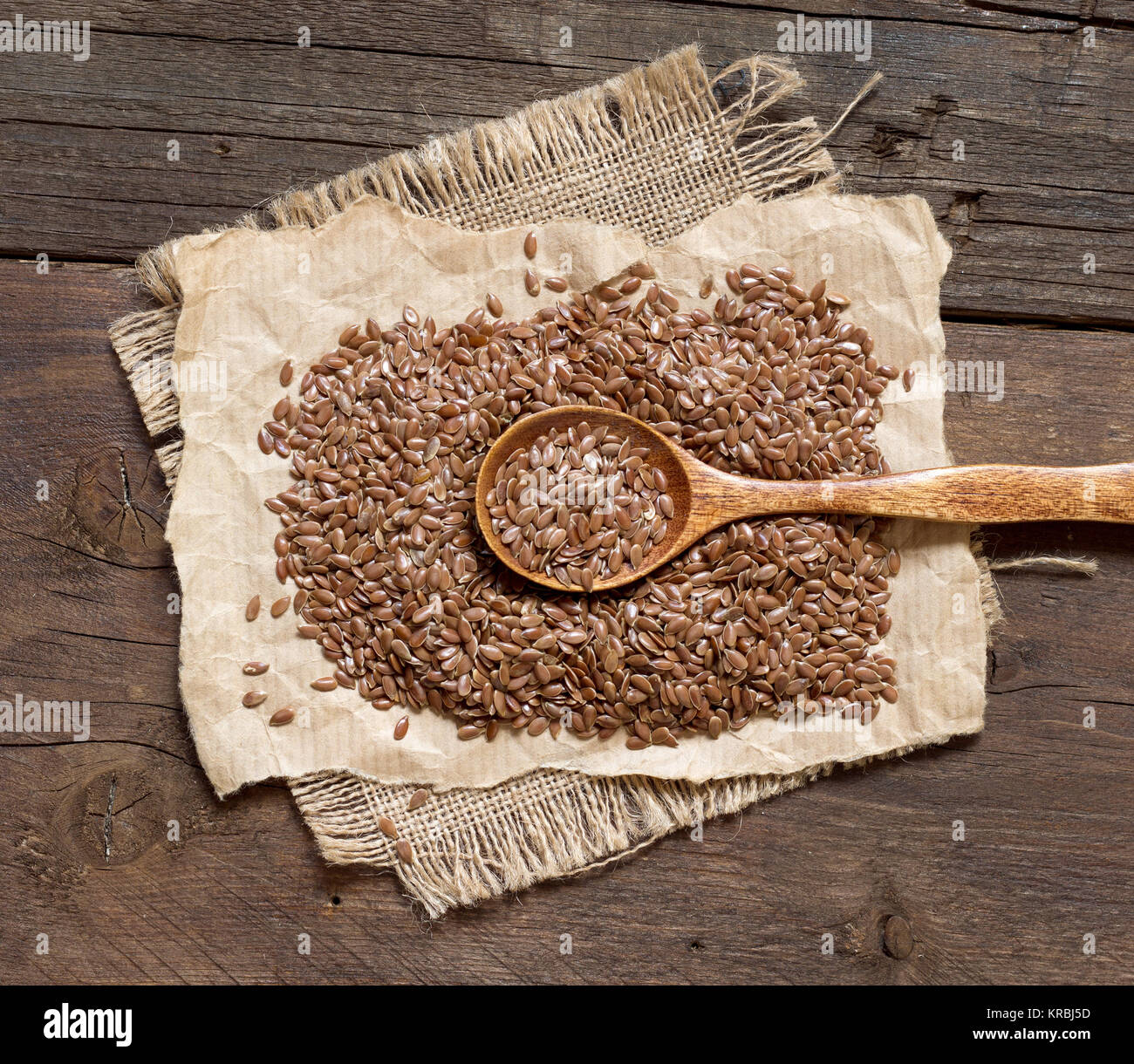 Flax seeds with spoon Stock Photo - Alamy