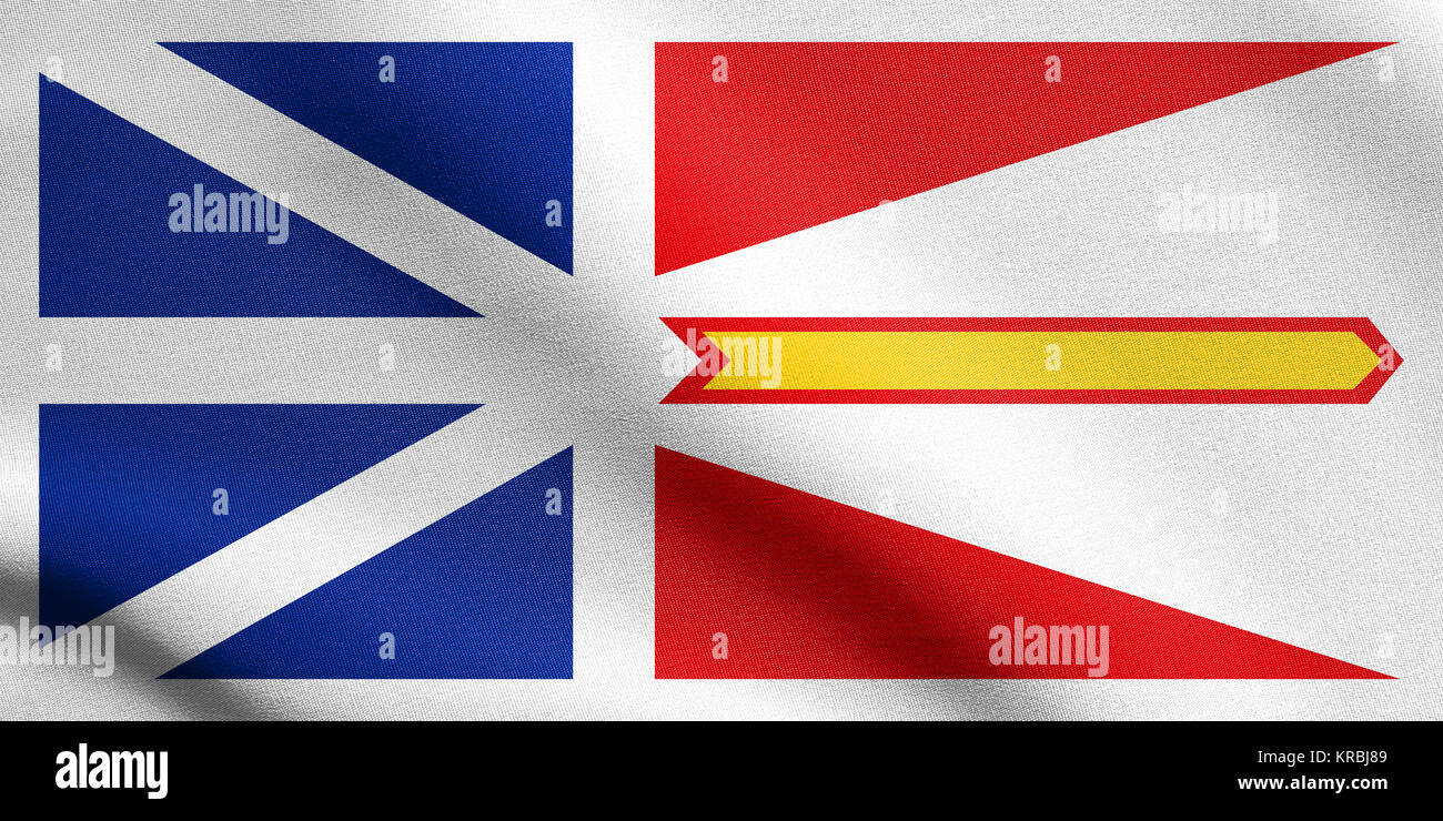 Newfoundland and Labrador flag wavy fabric texture Stock Photo - Alamy