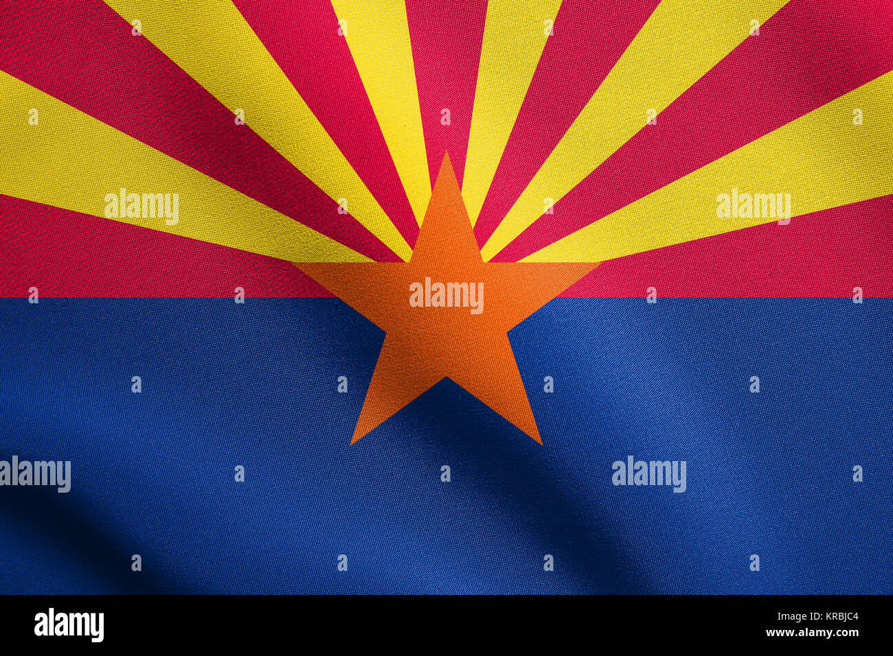Flag of Arizona waving with fabric texture Stock Photo - Alamy