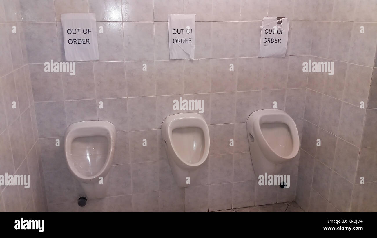 Public toilet – urinals - out of order (GREECE Stock Photo - Alamy