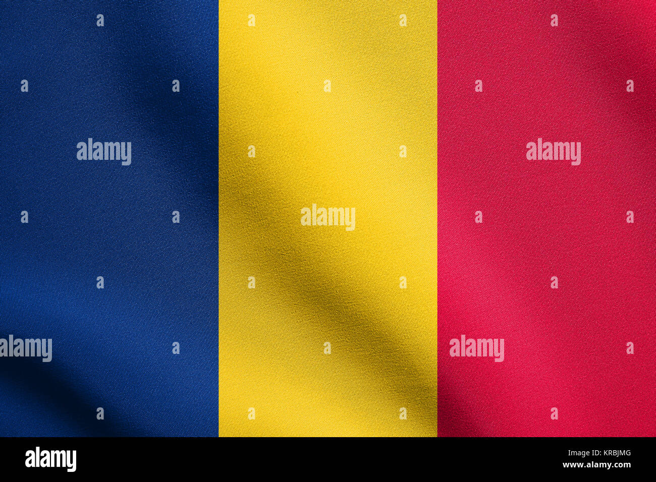 Flag of Chad waving with fabric texture Stock Photo - Alamy
