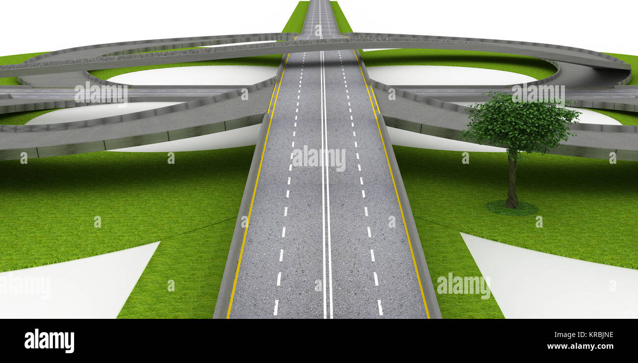 Crossroads and Highways isolated on white Stock Photo - Alamy