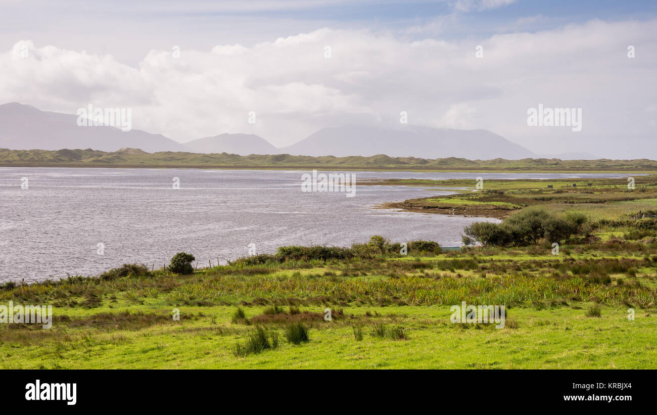 The stand dune system at Inch Strand stretches out into Dingle Bay ...