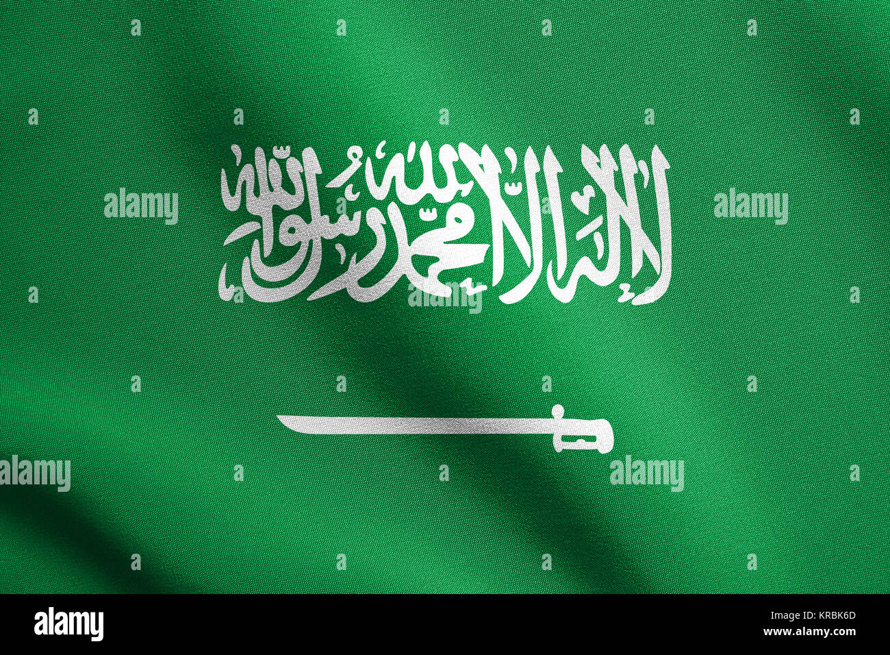Saudi Arabia flag waving with fabric texture Stock Photo - Alamy